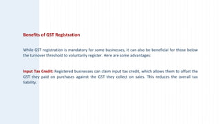 What is the Minimum Turnover limit for GST Registration | PPTX