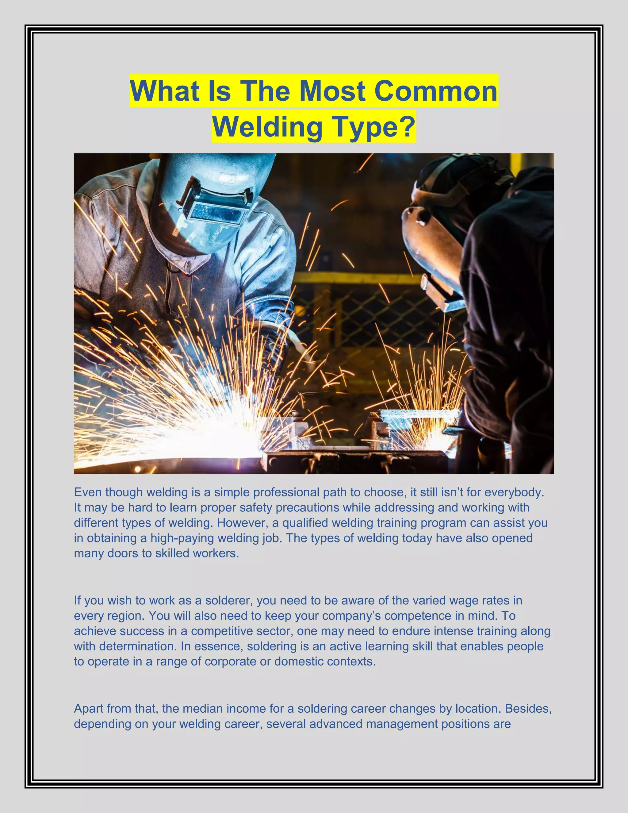 Types Of Welding- A Complete Comprehensive Guide About Welding. | PDF