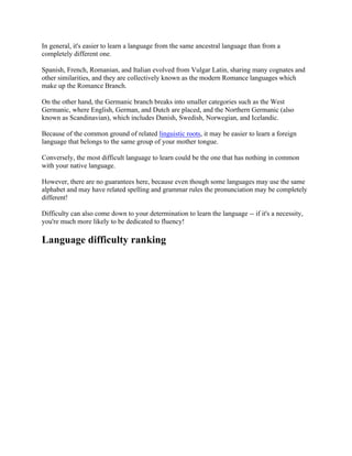 What is the most difficult language to learn? | PDF