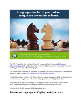 What is the most difficult language to learn? | PDF