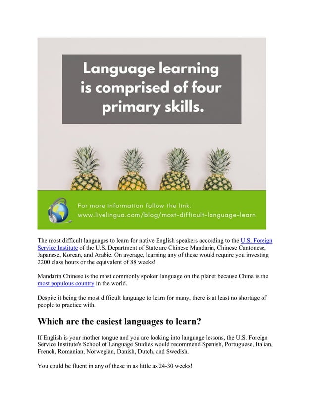 What is the most difficult language to learn? | PDF
