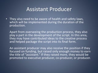 What is the Most Important Role of an Assistant Producer? | PPT