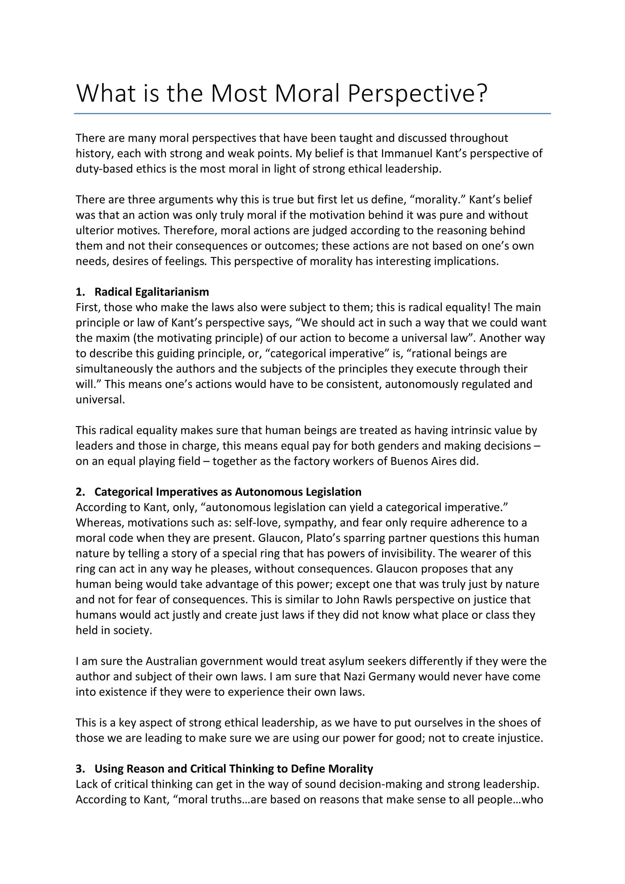 What is the most moral perspective? | PDF