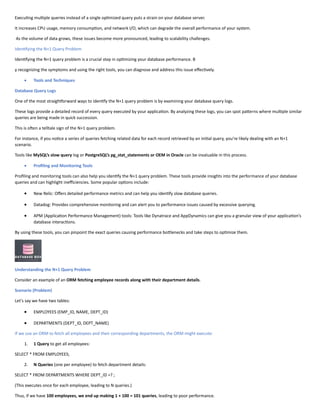 What is the N+1 Query Problem and How to Solve It | PDF