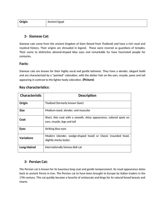 What is the Oldest Known Cat Breed: Key Characteristics | PDF