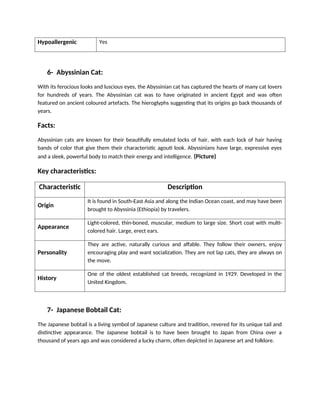 What is the Oldest Known Cat Breed: Key Characteristics | DOCX | Cats ...