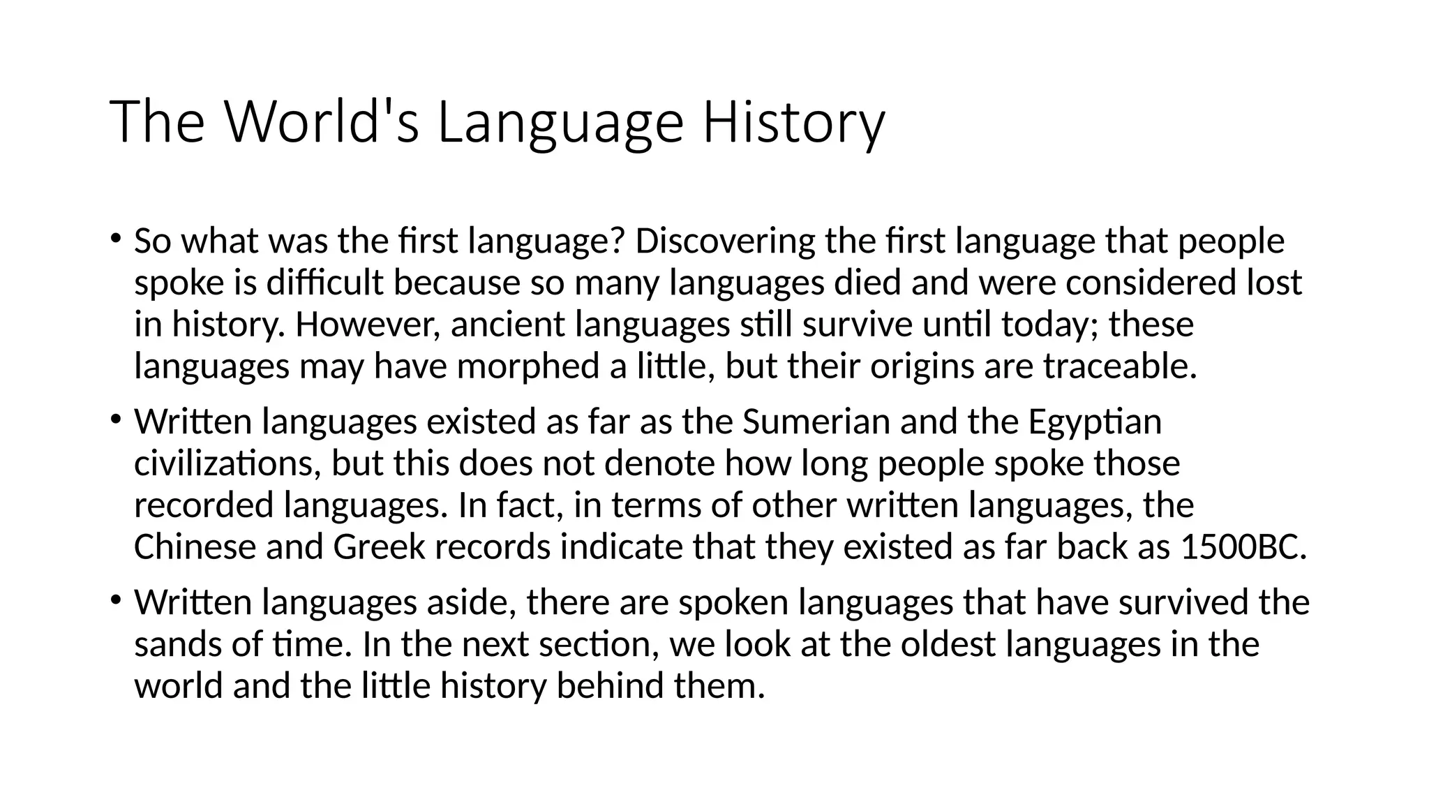What is the Oldest Language in the World.pptx