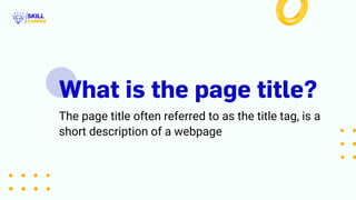 What is the Page Title? | Digital Marketing | PDF