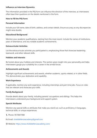 What is the PIQ Form in SSB Interview and How to fill it.pdf