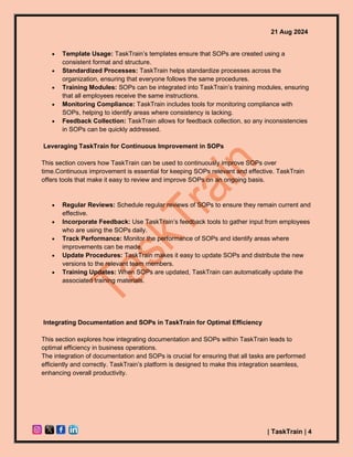 What Is the Procedure of Documentation and Operating Standard Procedures in TaskTrain.pdf
