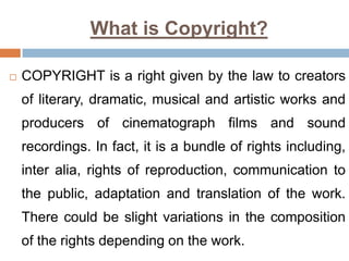 What is the procedure to apply for a copyright? | PPTX