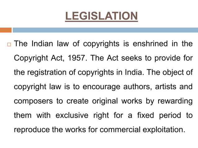 What is the procedure to apply for a copyright? | PPTX | Law