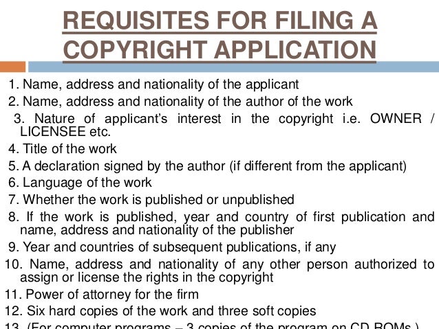 What is the procedure to apply for a copyright?