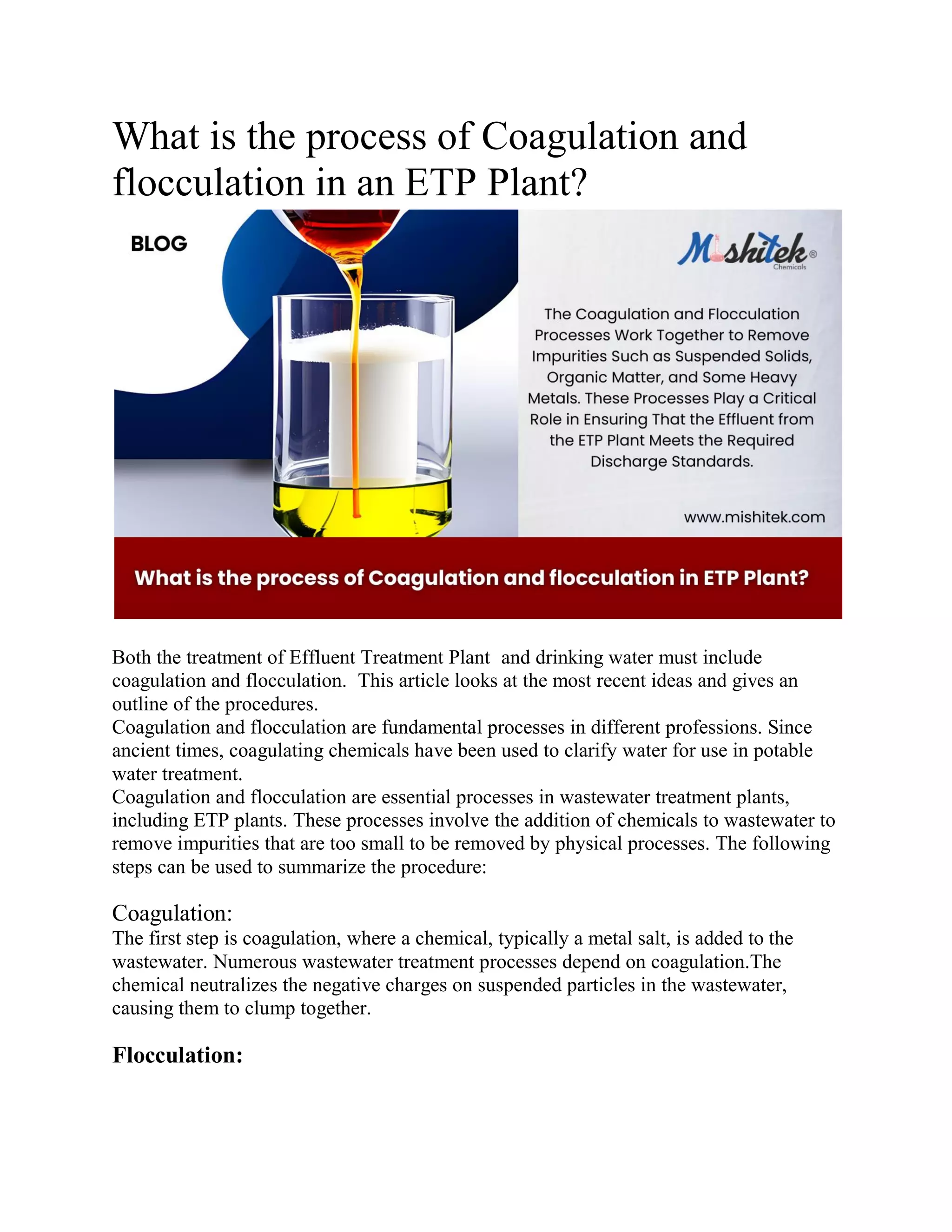 What is the process of Coagulation and flocculation in an ETP Plant.pdf
