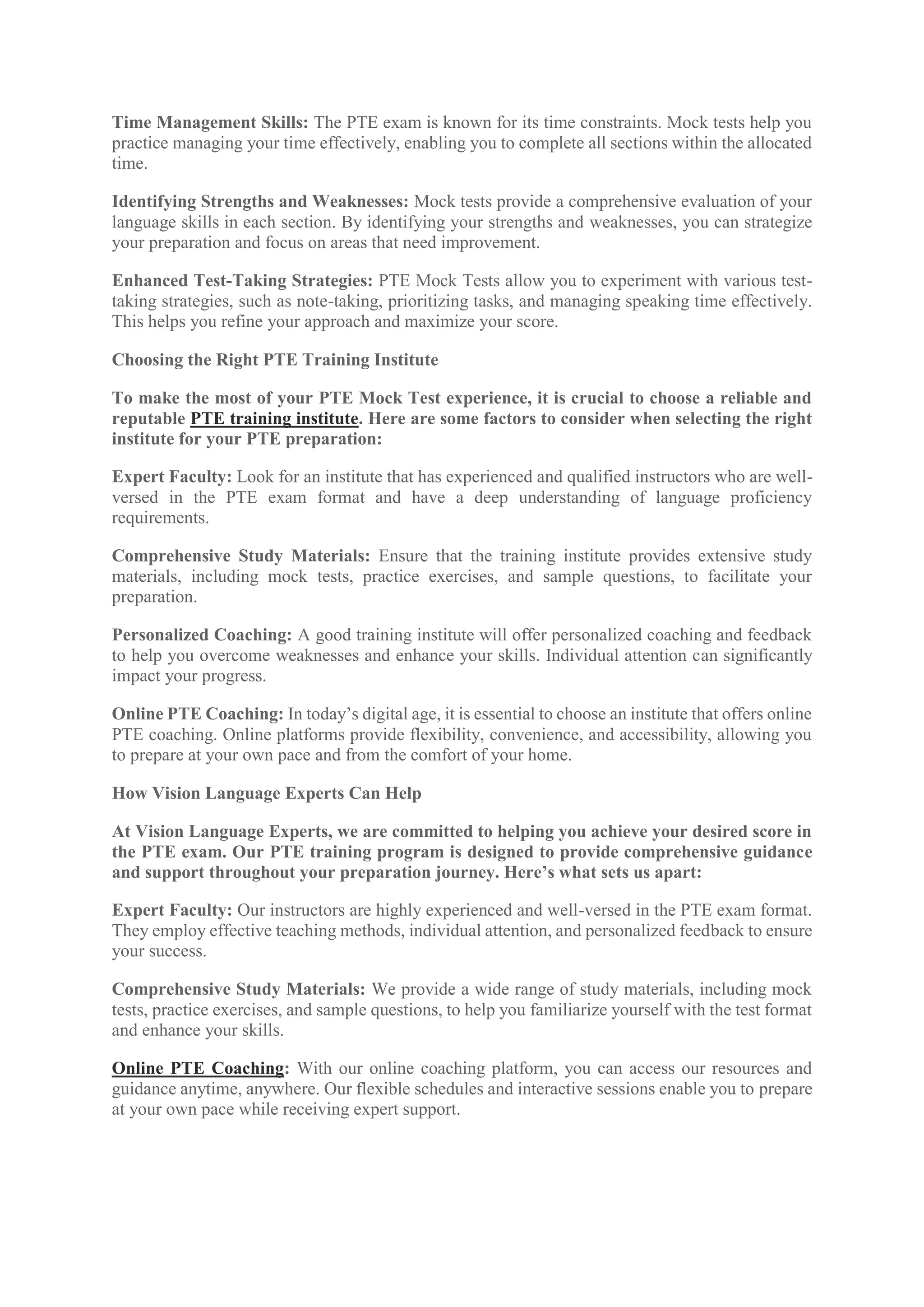 What is the PTE Mock Test? | PDF