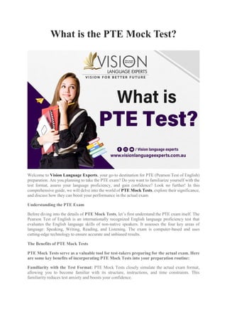 What is the PTE Mock Test? | PDF | Standardized Testing | Educational ...