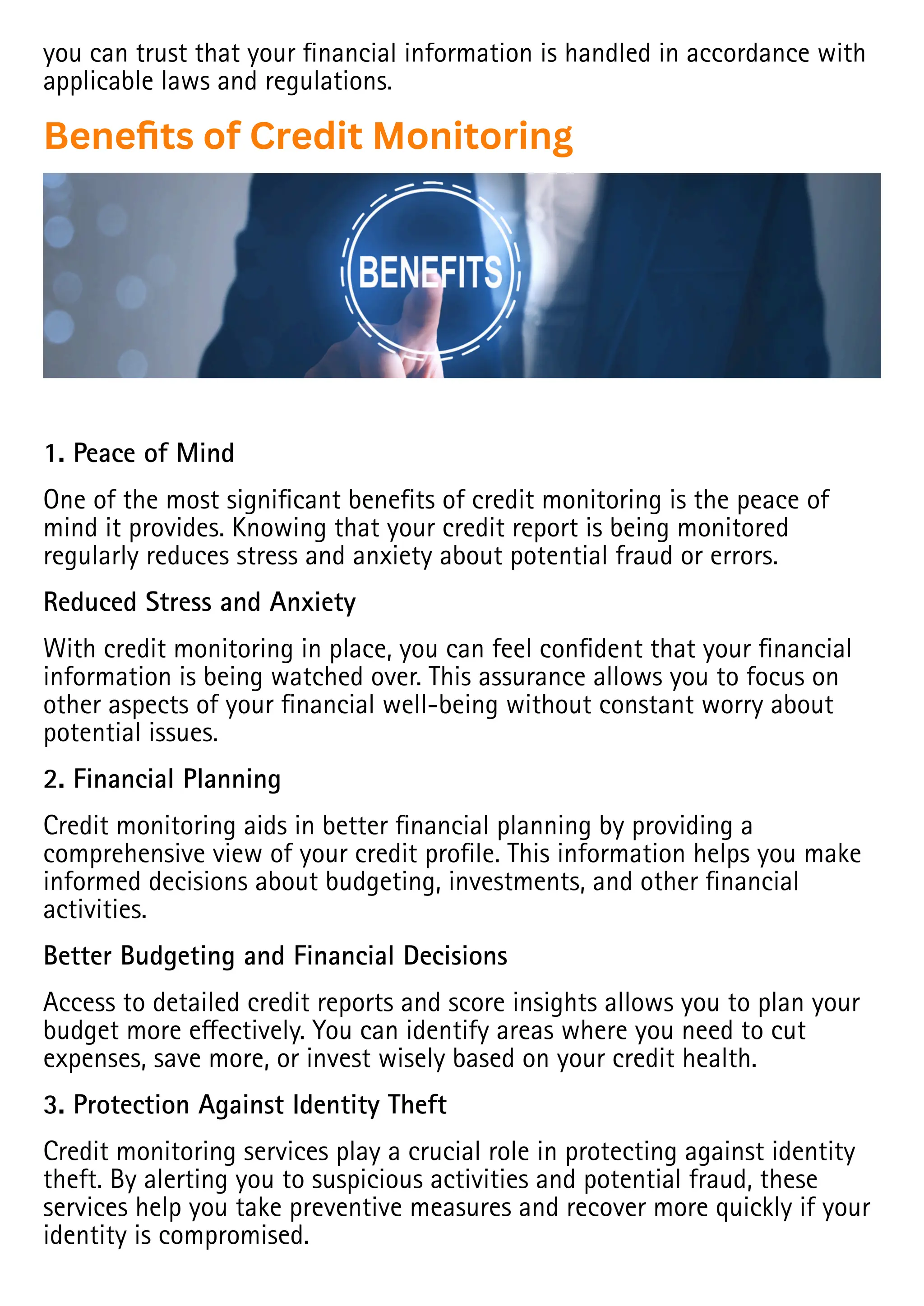 What is the purpose of Credit Monitoring Arrangement.pdf