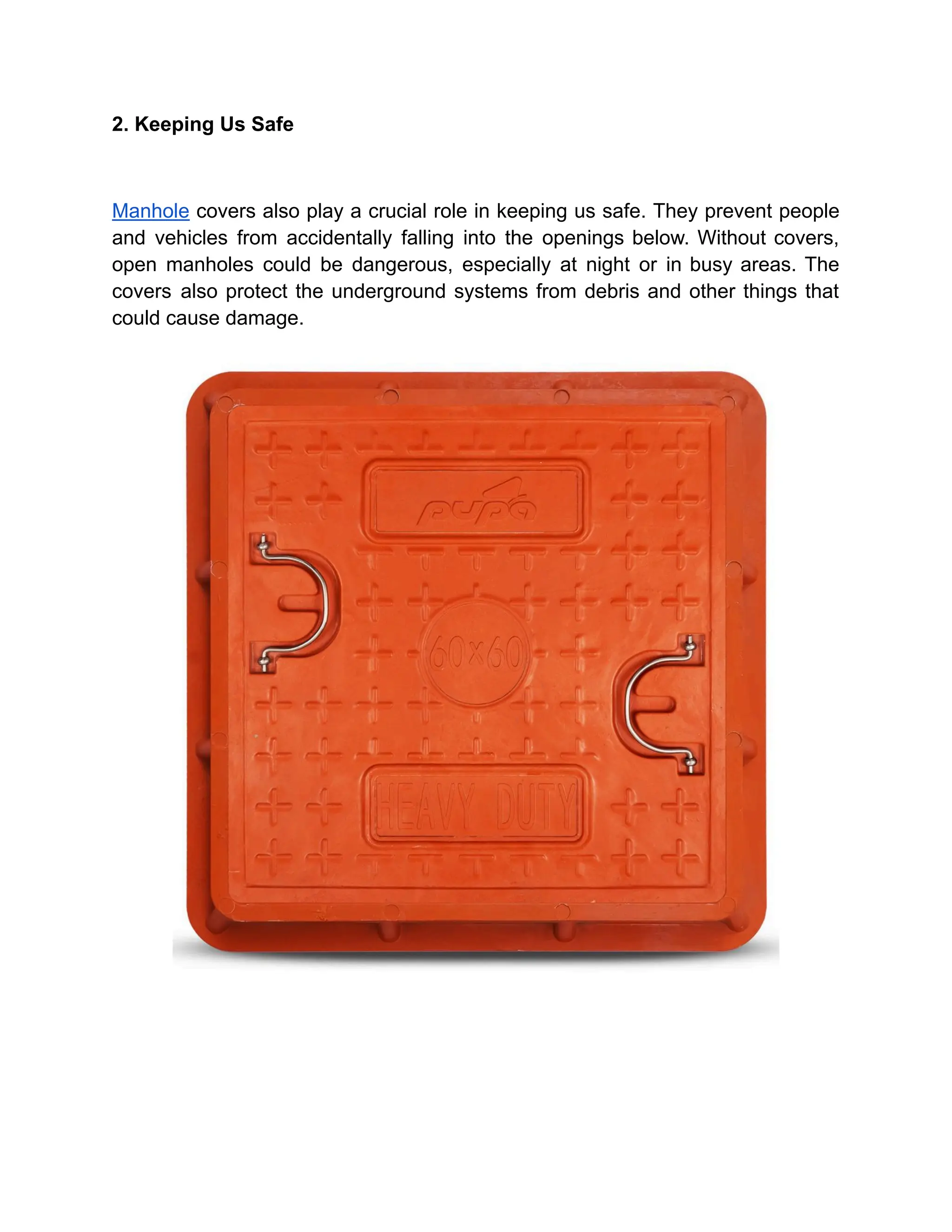 What is the Purpose of Manhole Covers..? | PDF