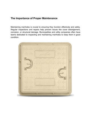 What is the Purpose of Manhole Covers..? | PDF