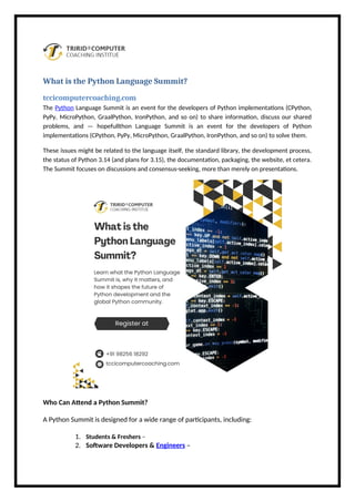What is the Python Language Summit? - TCCI.doc