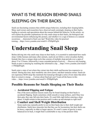 WHAT IS THE REASON BEHIND SNAILS SLEEPING ON THEIR BACKS..docx