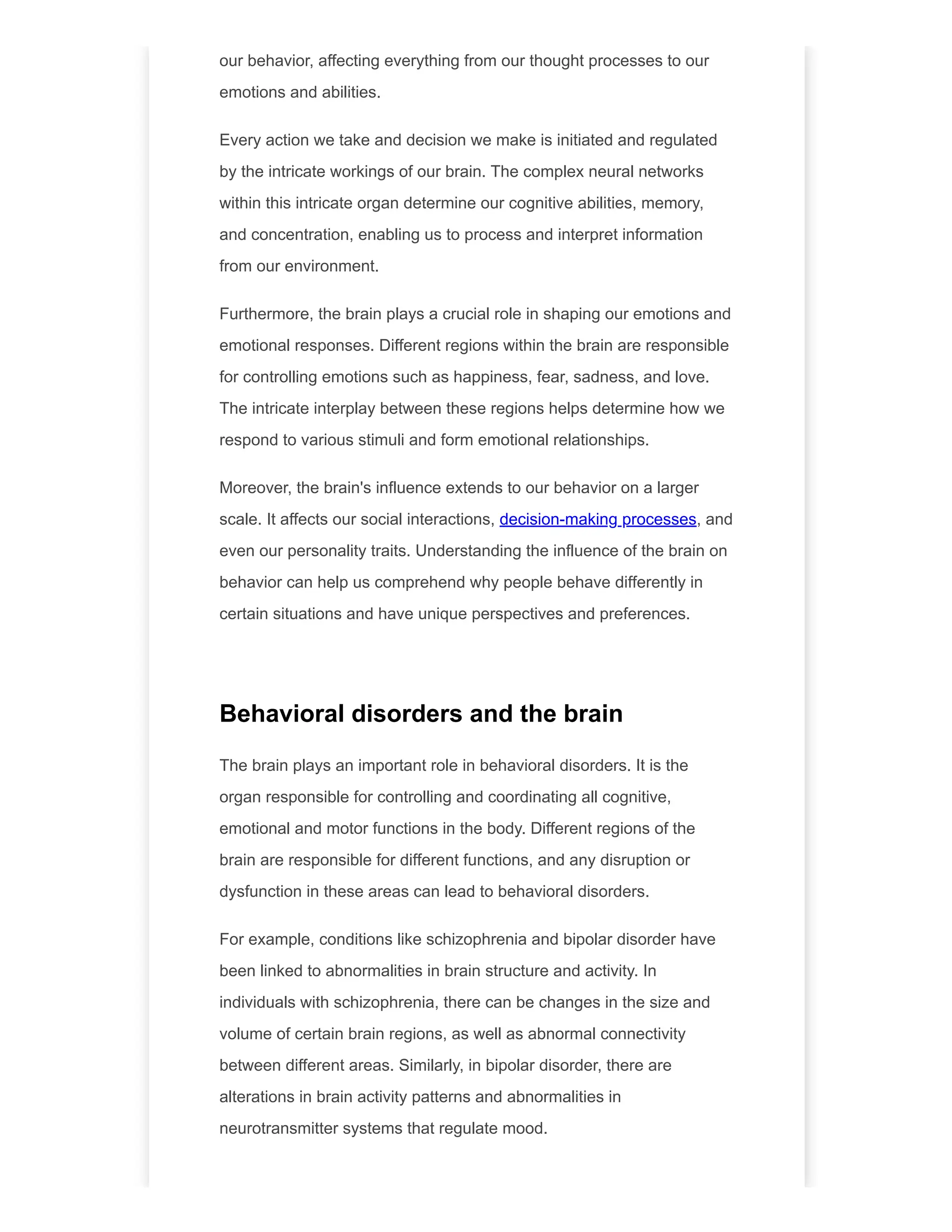 What Is The Relationship Between The Brain And Human Behavior Pdf