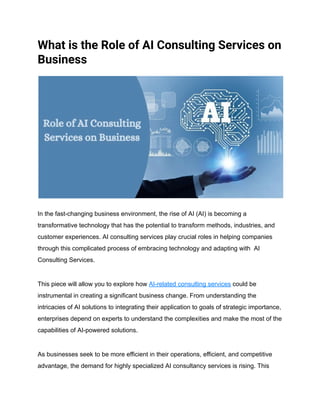 What is the Role of AI Consulting Services on Business.pdf