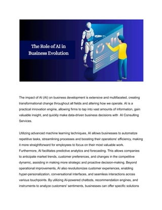 What is the Role of AI Consulting Services on Business.pdf