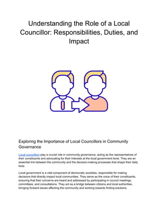 What Is The Role Of A Local Councillor | PDF