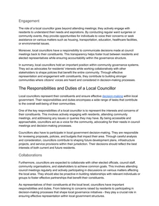 What Is The Role Of A Local Councillor | PDF