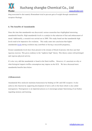 What is the role of anandamide for emotional management -phcoker | PDF