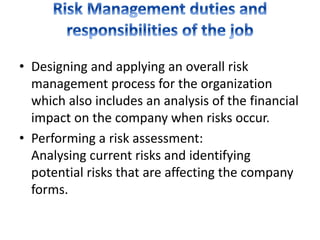 What is the role of a risk management ppt | PPTX