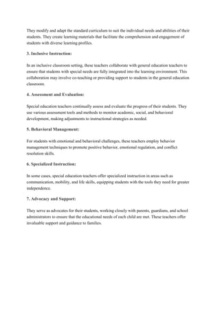 What is the Role of a Special Education Teacher and What are the Skills ...