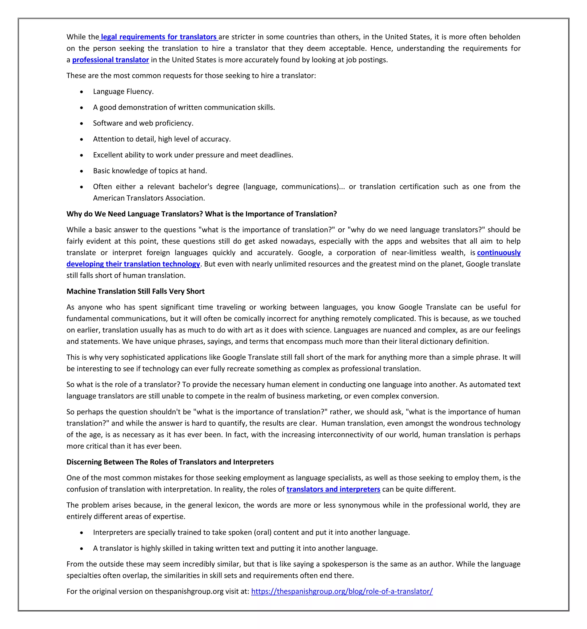 What is the Role of a Translator | PDF