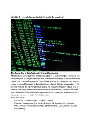 What is the role of data analysis in financial forecasting.pdf