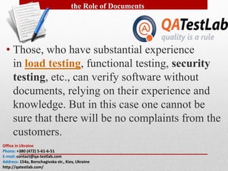What is the Role of Documents During Software Testing? | PPT