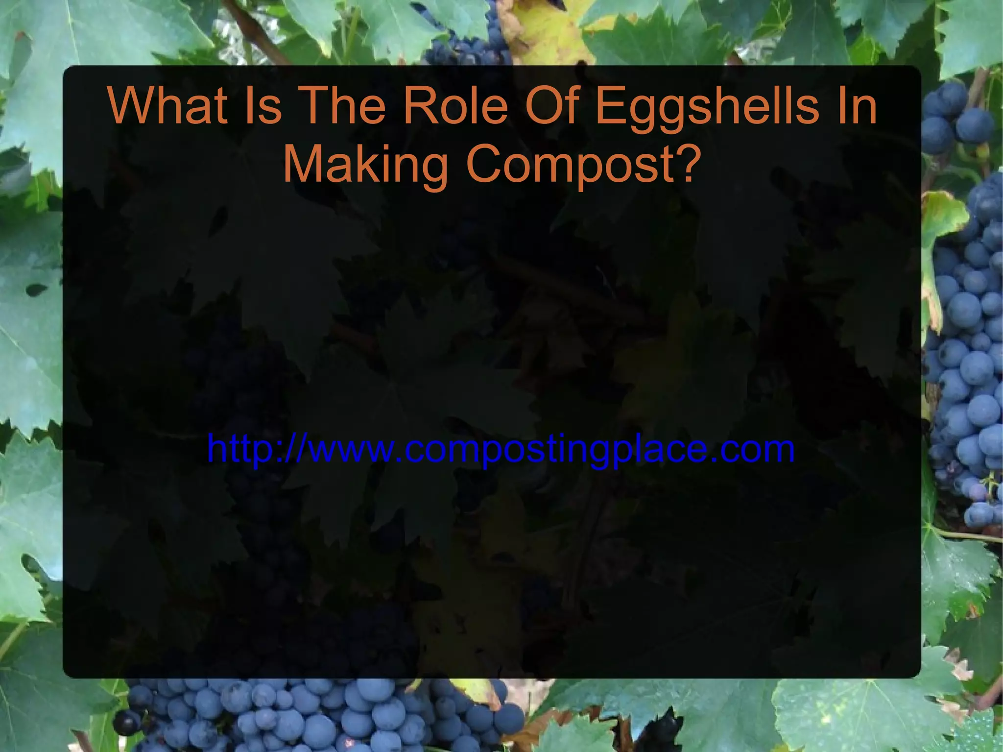 What is the role of eggshells in making compost | ODP