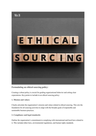 What is the Role of Ethical Sourcing in the Supply Chain of an ...
