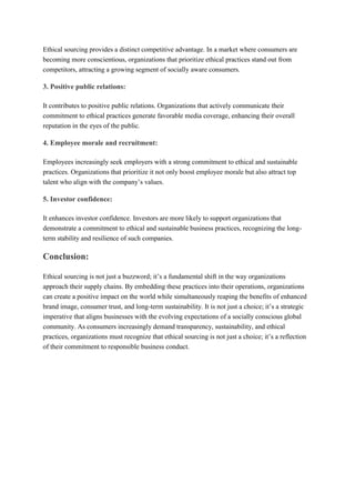 What is the Role of Ethical Sourcing in the Supply Chain of an ...