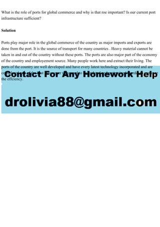 What is the role of ports for global commerce and why is that roe im.pdf
