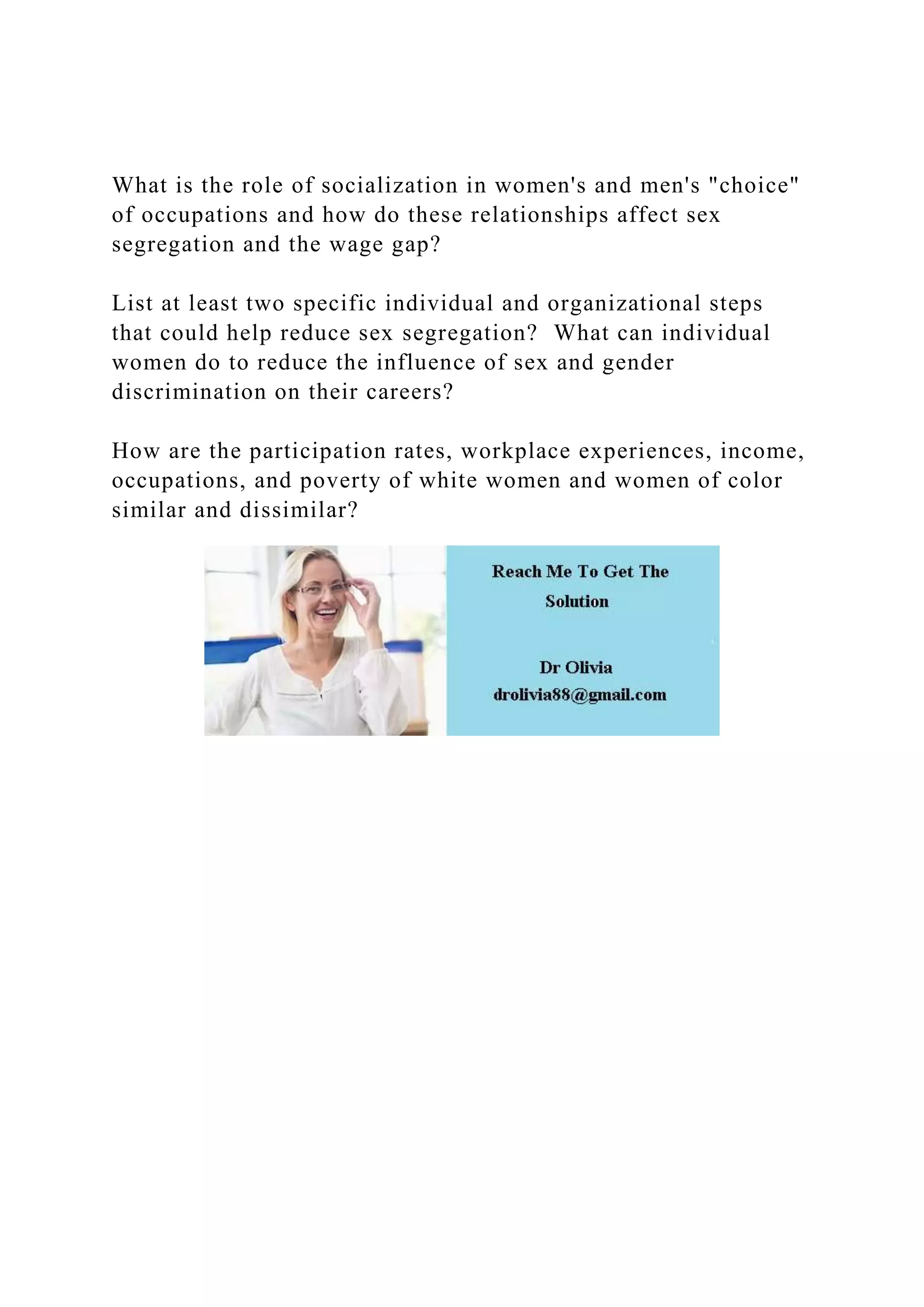 What is the role of socialization in womens and mens choice of.docx