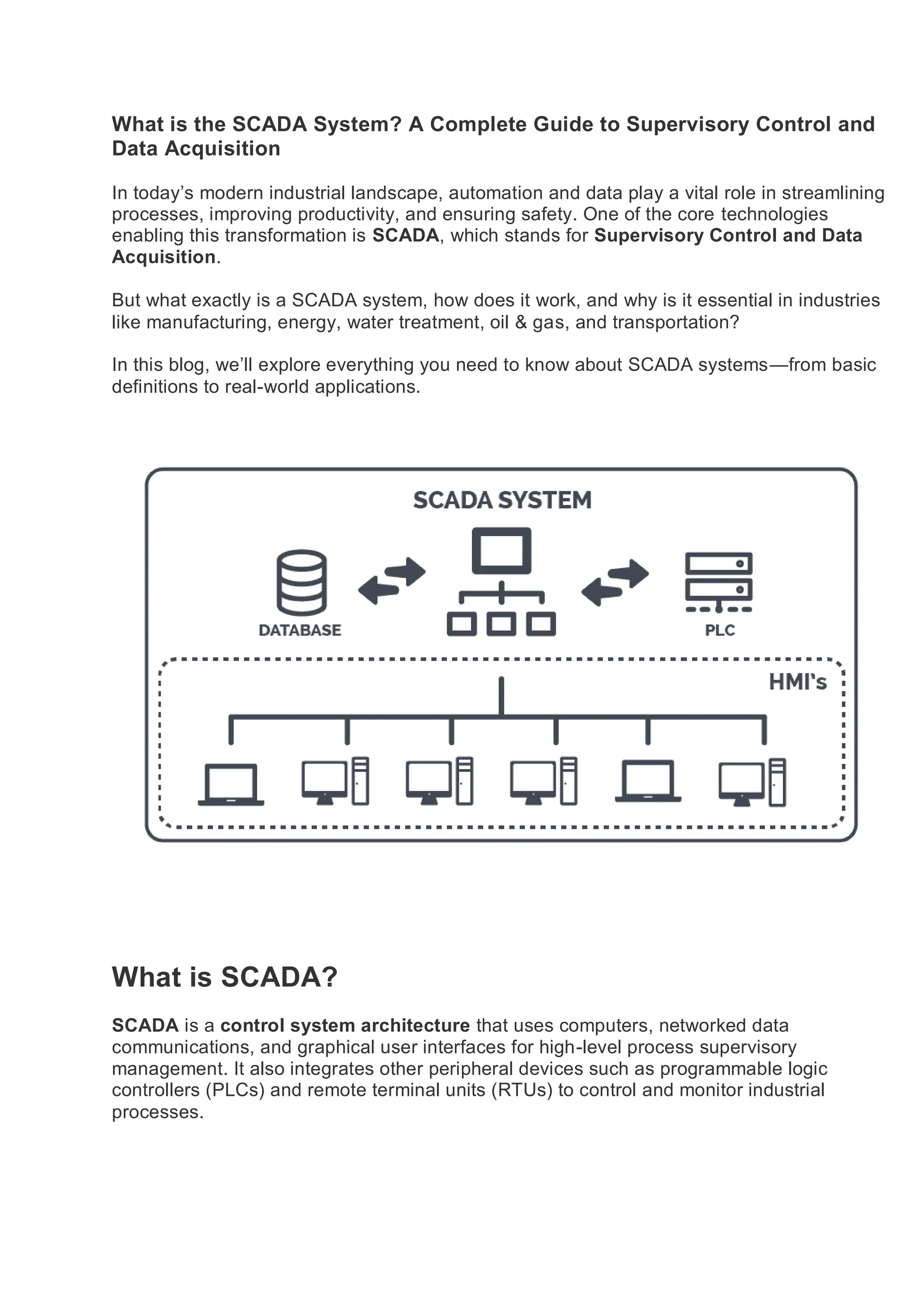 What is the SCADA System and its solution | PDF
