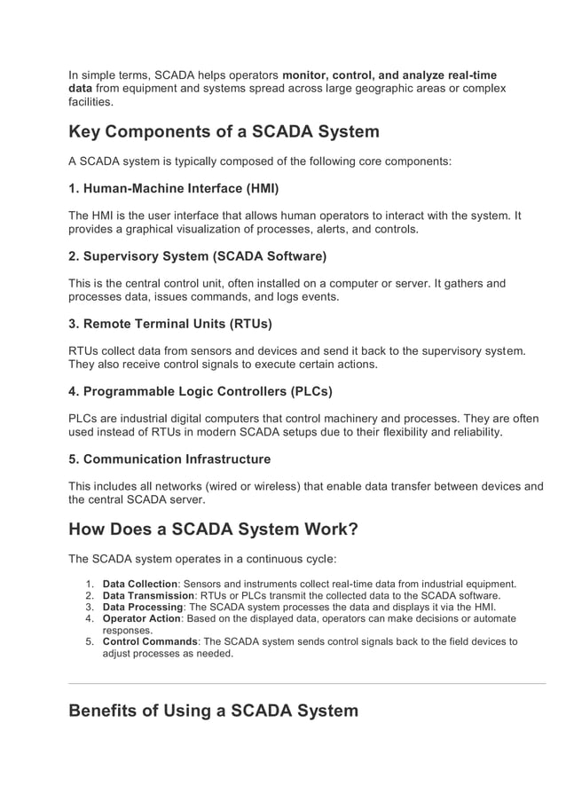What is the SCADA System and its solution | PDF