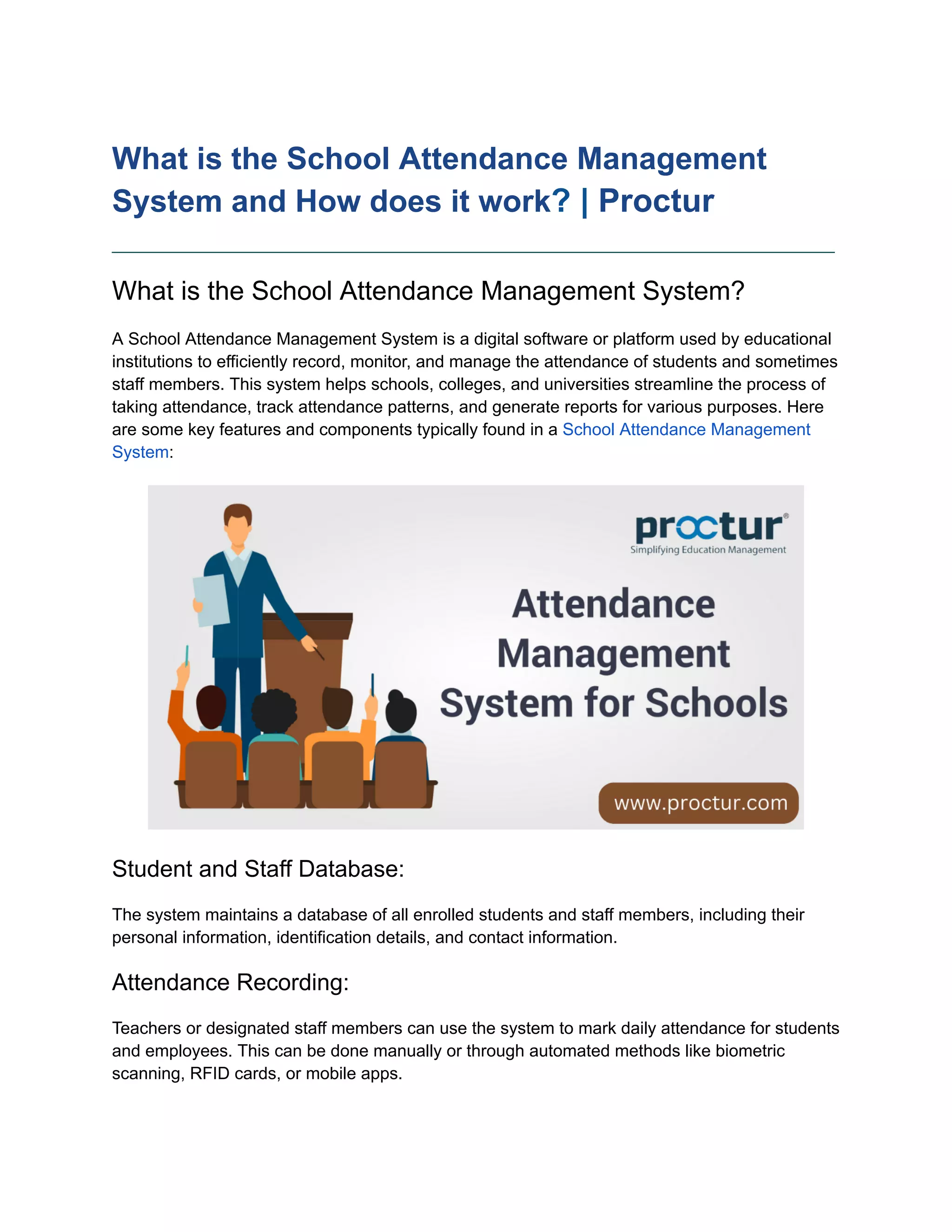 What is the School Attendance Management System and How does it work ...