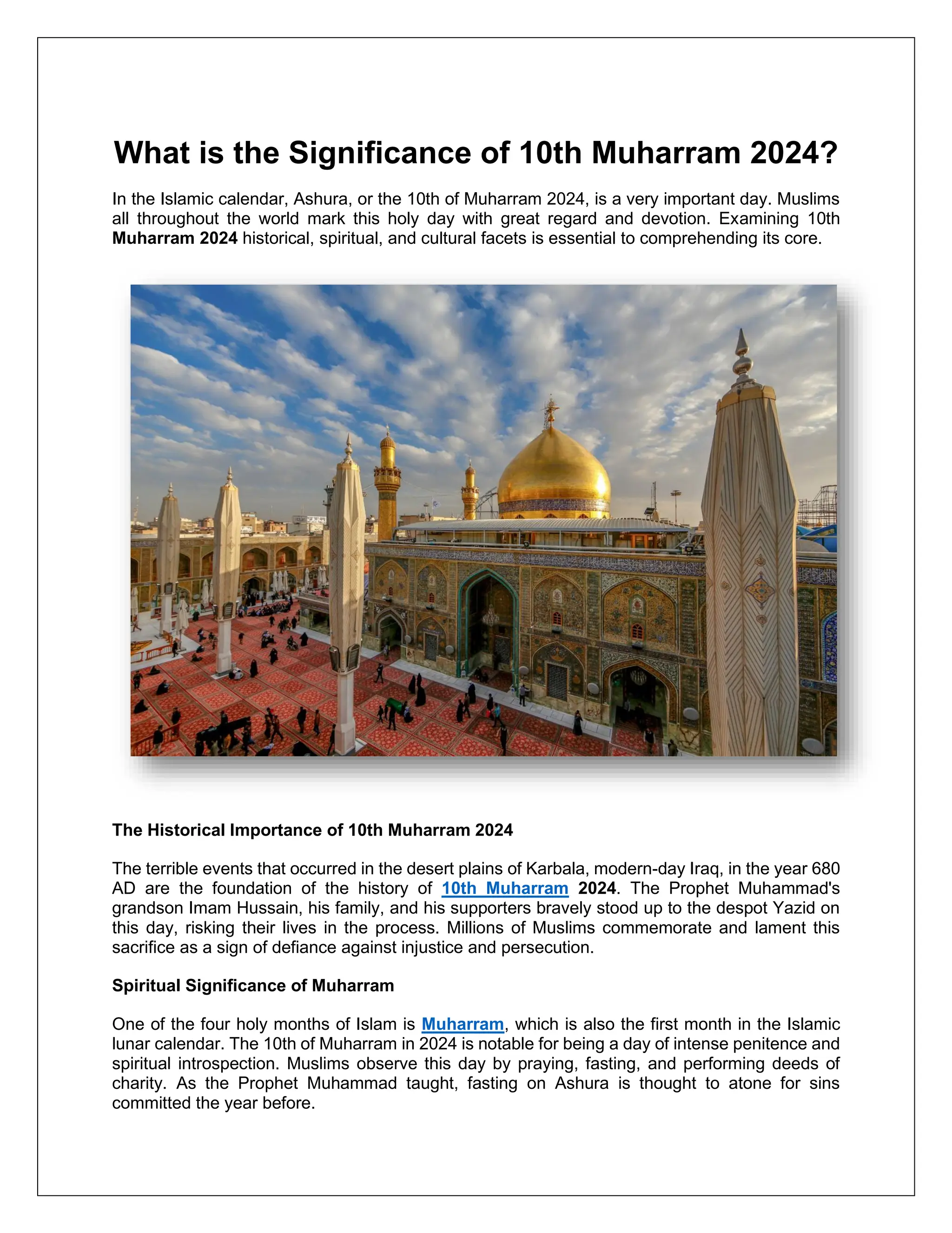 What is the Significance of 10th Muharram 2024? | PDF