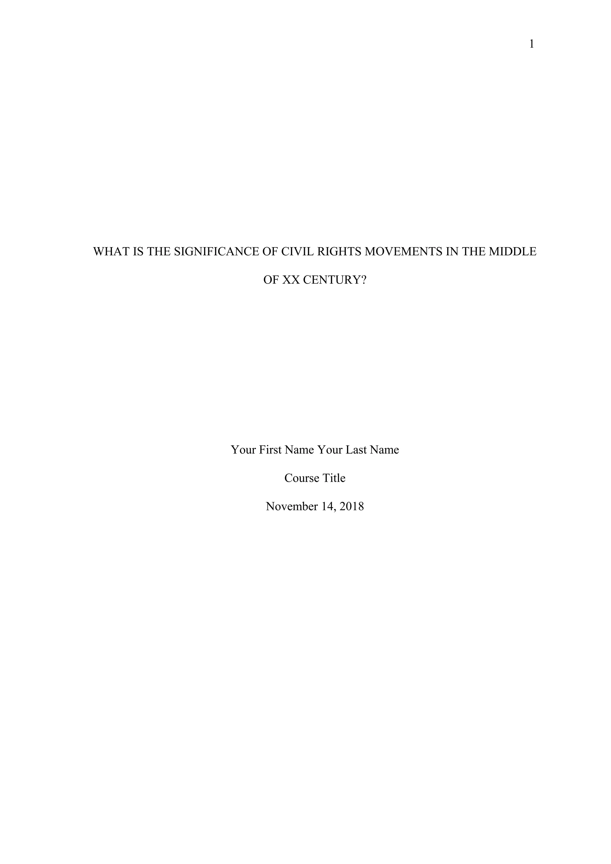 What is the Significance of Civil Rights Movements in the Middle of XX ...