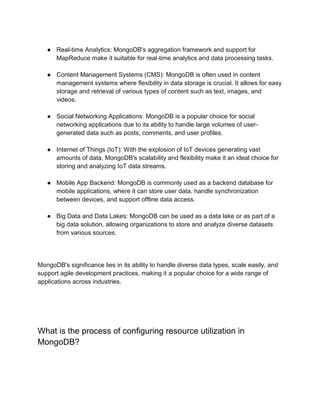 What is the significance of MongoDB and what are its usages.docx
