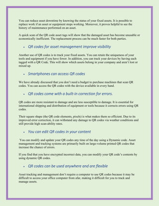 What is the significance of the QR Code Maintenance App for Your ...