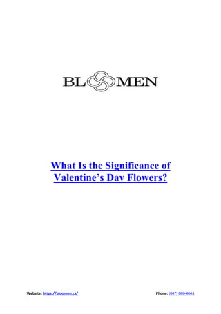 What is the significance of valentines day flowers | PDF