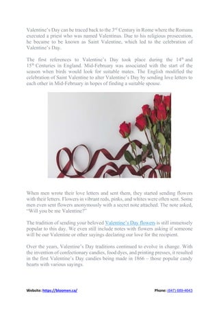 What is the significance of valentines day flowers | PDF